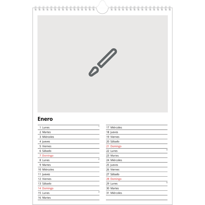 Calendario Vertical 2026 con Base de Madera para Escritorio